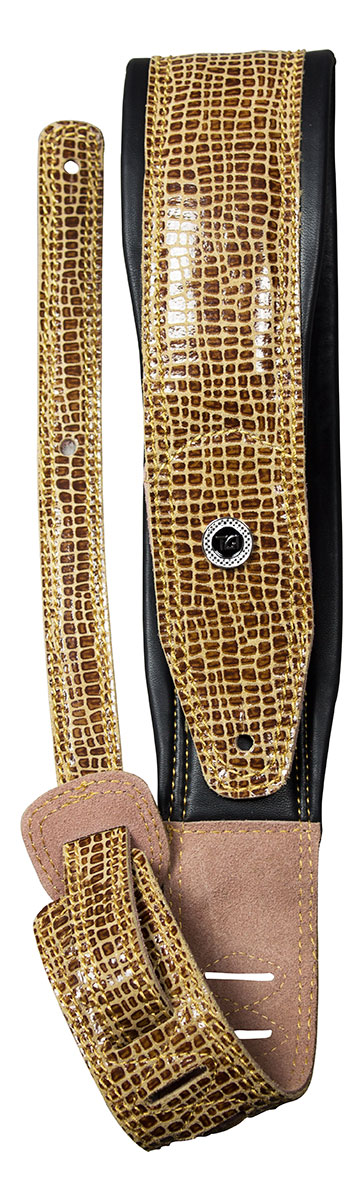 TGI Strap Padded Leather Brown Skin Effect - Mikes Music Shop